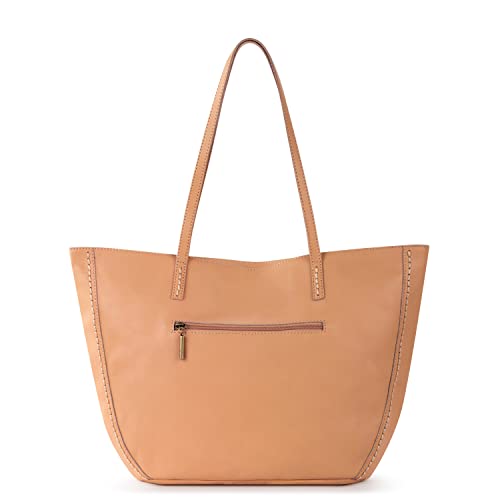 The Sak Faye Tote Bag in Leather, Large Purse with Double Shoulder Straps, Natural Vachetta