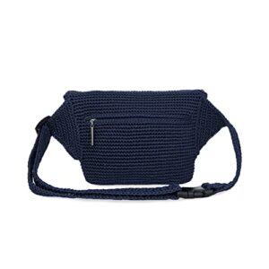 The Sak Caraway Adjustable Belt Bag in Crochet, Convertible Purse, Multi-Use Design, Navy