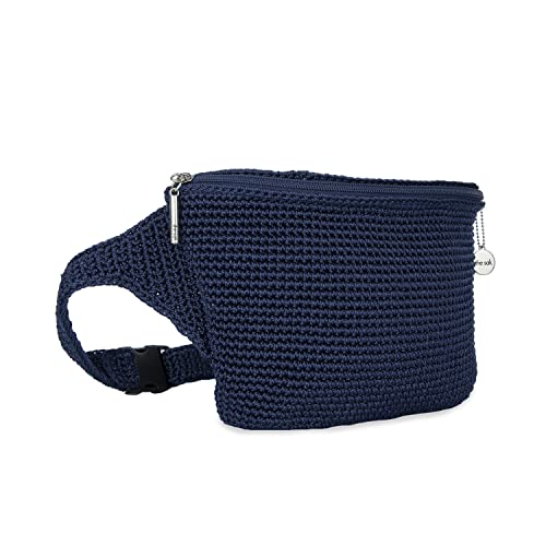 The Sak Caraway Adjustable Belt Bag in Crochet, Convertible Purse, Multi-Use Design, Navy