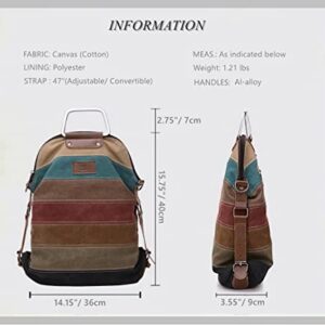 Canvas Shoulder Bags Hobo Handbags Purse Multicolor Patchwork Casual Messenger Bag Top Handle Tote Crossbody Bags for Women (CS1142)