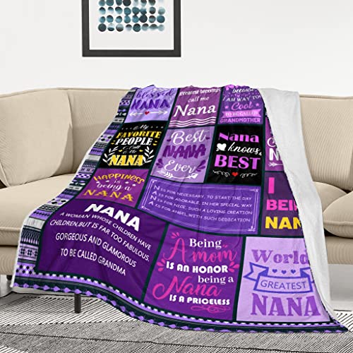 KOLVIIV Nana Gifts Nana Blanket Nana Birthday Gifts from Granddaughter Grandson Grandma Birthday Gifts Throw Blanket 50” X 60”