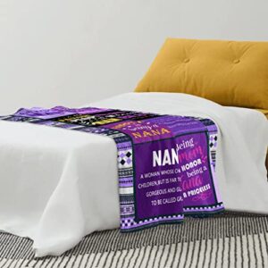 KOLVIIV Nana Gifts Nana Blanket Nana Birthday Gifts from Granddaughter Grandson Grandma Birthday Gifts Throw Blanket 50” X 60”