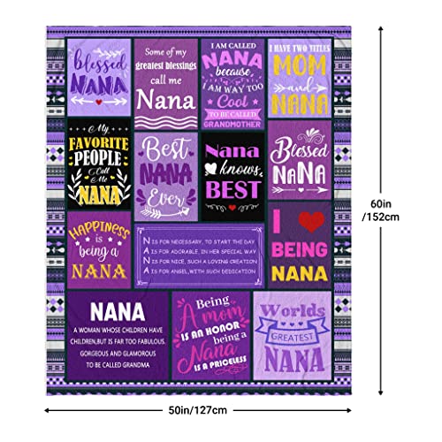 KOLVIIV Nana Gifts Nana Blanket Nana Birthday Gifts from Granddaughter Grandson Grandma Birthday Gifts Throw Blanket 50” X 60”