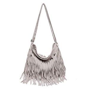 rarityus women fringe tassel shoulder bag large leather tote handbag hobo crossbody bag