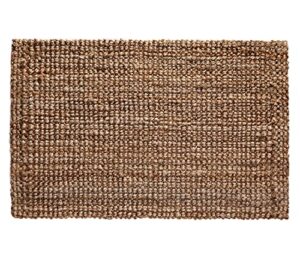 irongate jute handspun area rug – premium jute handwoven reversible chunky textured tan beige neutral throw accent rug carpet – rustic farmhouse living room bedroom den study décor -24″ x 36″ natural