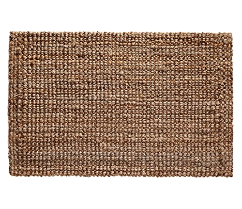 IRONGATE Jute Handspun Area Rug - Premium Jute Handwoven Reversible Chunky Textured Tan Beige Neutral Throw Accent Rug Carpet - Rustic Farmhouse Living Room Bedroom Den Study Décor -24" x 36" Natural