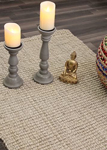 IRONGATE Jute Handspun Area Rug - Premium Jute Handwoven Reversible Chunky Textured Tan Beige Neutral Throw Accent Rug Carpet - Rustic Farmhouse Living Room Bedroom Den Study Décor -24" x 36" Natural