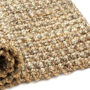 IRONGATE Jute Handspun Area Rug - Premium Jute Handwoven Reversible Chunky Textured Tan Beige Neutral Throw Accent Rug Carpet - Rustic Farmhouse Living Room Bedroom Den Study Décor -24" x 36" Natural