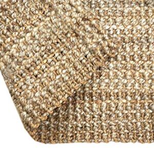 IRONGATE Jute Handspun Area Rug - Premium Jute Handwoven Reversible Chunky Textured Tan Beige Neutral Throw Accent Rug Carpet - Rustic Farmhouse Living Room Bedroom Den Study Décor -24" x 36" Natural