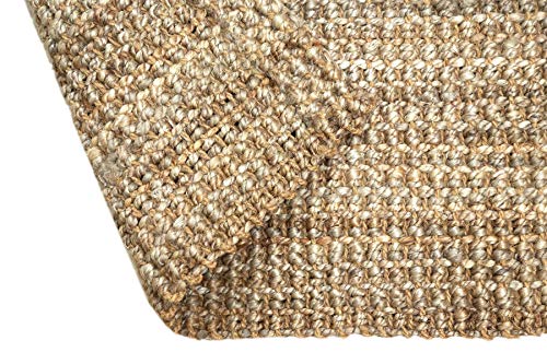 IRONGATE Jute Handspun Area Rug - Premium Jute Handwoven Reversible Chunky Textured Tan Beige Neutral Throw Accent Rug Carpet - Rustic Farmhouse Living Room Bedroom Den Study Décor -24" x 36" Natural