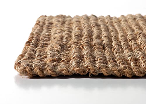 IRONGATE Jute Handspun Area Rug - Premium Jute Handwoven Reversible Chunky Textured Tan Beige Neutral Throw Accent Rug Carpet - Rustic Farmhouse Living Room Bedroom Den Study Décor -24" x 36" Natural