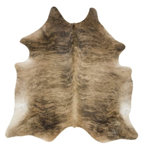 Tom Tom Cowhide Brindle Medium Cowhide Rug 100% Natural Leather Rugs 7' x '6