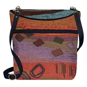 danny k women’s tapestry bag crossbody handbag, maggie purse handmade in the usa (wild mango)