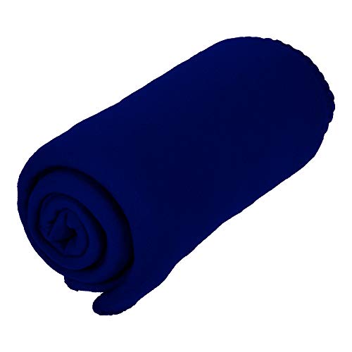 24 Pack Wholesale Soft Cozy Fleece Blankets - 50" x 60" Comfy Throw Blankets (Navy Blue)