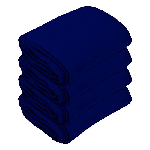 24 Pack Wholesale Soft Cozy Fleece Blankets - 50" x 60" Comfy Throw Blankets (Navy Blue)