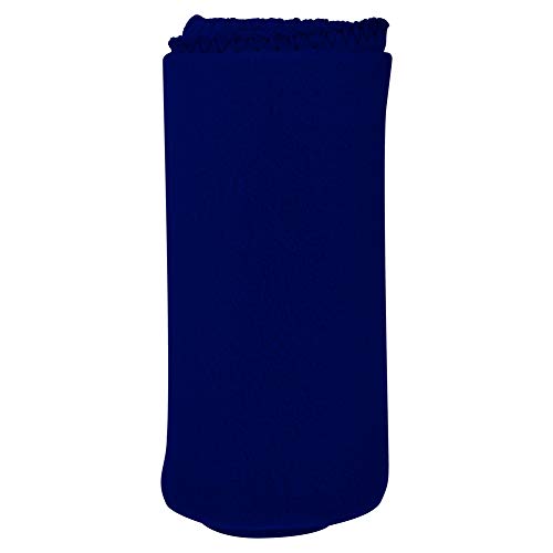 24 Pack Wholesale Soft Cozy Fleece Blankets - 50" x 60" Comfy Throw Blankets (Navy Blue)