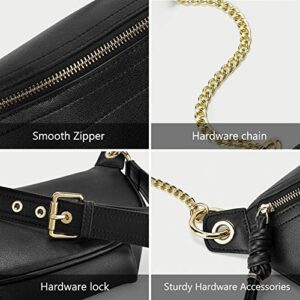 LAORENTOU Cowhide Women Shoulder Bag Crossbody Purses for Women with Chain Strap Quilted Bags Clearance