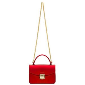 Top Handle Clutch Handbags Jelly Crossbody Bags for Women Tote Purse - Burgundy Red One Size