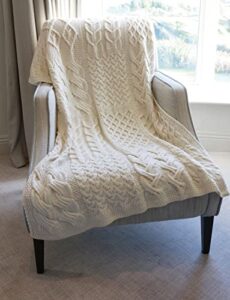 irish knit blanket supersoft merino wool throw made in ireland 42″ x 64″