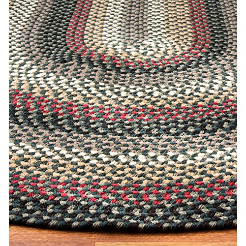 Super Area Rugs Santa Maria Braided Rug Indoor Outdoor Rug Washable Reversible Patio Deck Carpet, Verdant, 4' X 6' Oval