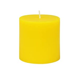 zest candle pillar candles, 3 by 3-inch, yellow citronella