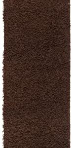 SAFAVIEH Athens Shag Collection 2'3" x 8' Brown SGAS119A Non-Shedding Living Room Bedroom Dining Room Entryway Plush 1.5-inch Thick Runner Rug