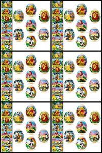 easter egg wraps for 42 hen eggs, 6 sleeves, 7 cartoon style designs, heat shrink, pysanka #58