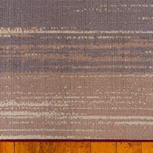 Unique Loom Barista Collection Modern, Abstract, Stripes, Gradient, Urban, Rustic, Warm Colors Area Rug, 4 x 6 ft, Beige/Brown