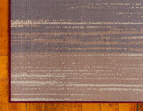 Unique Loom Barista Collection Modern, Abstract, Stripes, Gradient, Urban, Rustic, Warm Colors Area Rug, 4 x 6 ft, Beige/Brown