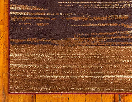 Unique Loom Barista Collection Modern, Abstract, Stripes, Gradient, Urban, Rustic, Warm Colors Area Rug, 4 x 6 ft, Beige/Brown