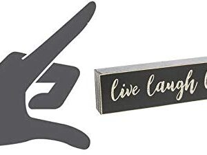 Poor Boy 5.5" x 1.5" Live-Laugh-Love Wood Block Sign (Black)