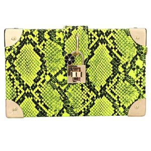 Manyysi Snakeskin Handbag Ladies Party Prom Evening Box Clutch Crossbody Shoulder Chain Bag