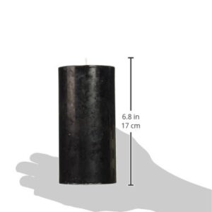 Zest Candle Pillar Candle, 3 by 6-Inch, Black