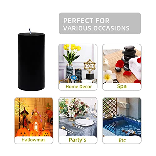 Zest Candle Pillar Candle, 3 by 6-Inch, Black