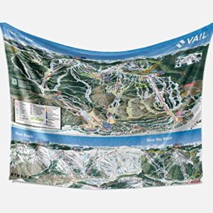 Vail Blanket – Vail Ski Resort Trail Map Soft Minky Throw Blanket | 70 x 50 inches