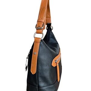 Roma Leathers Gun Concealment Bag - Cowhide Leather - Black/Light Brown