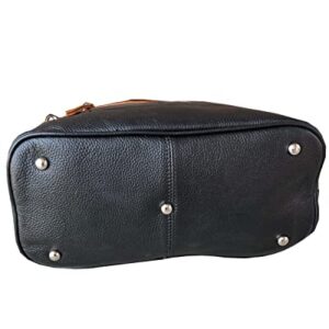 Roma Leathers Gun Concealment Bag - Cowhide Leather - Black/Light Brown