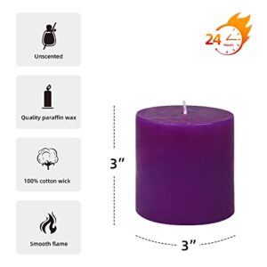 Zest Candle Pillar Candle, 3 by 3-Inch, Purple