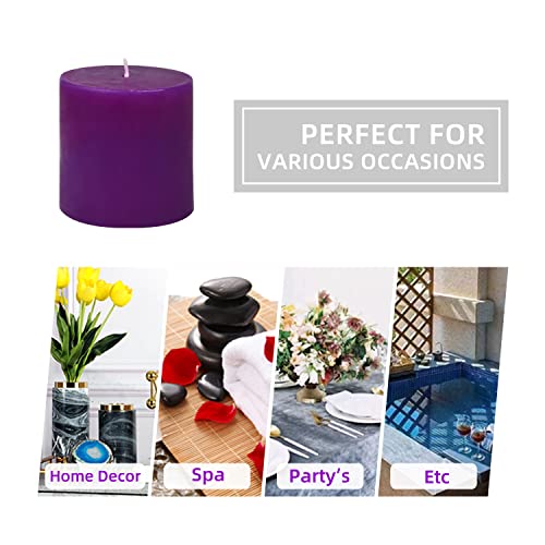 Zest Candle Pillar Candle, 3 by 3-Inch, Purple