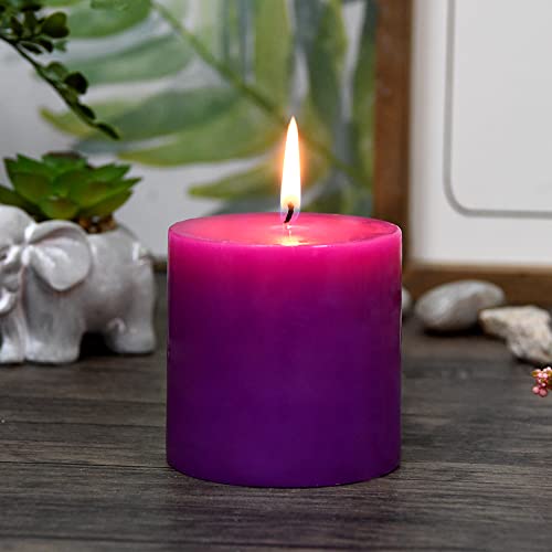 Zest Candle Pillar Candle, 3 by 3-Inch, Purple