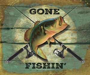 gone fishing fleece throw blanket 50″ x 60″