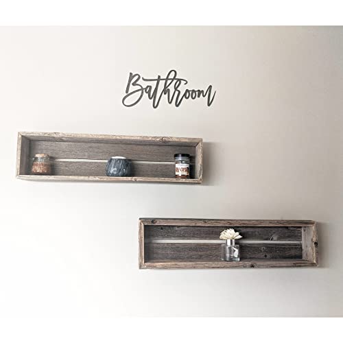 Rockin' Wood Reclaimed Wood Shadow Box Decorative Floating Shelf with Wood Backing for Home, Office, Bedroom, and More, Weathered Grey Rectangle