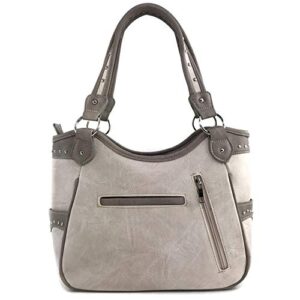 Zelris Floral Poppy Horse Western Women Conceal Carry Tote Handbag Purse (Beige Silver)