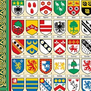 Historic Families Irish Family Crest Coat of Arms Poster Map Ireland