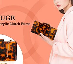 EROGE Acrylic Clutch Purse Perspex Box Colorful Geometric Design Handbags for Women (Amber)