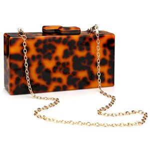 EROGE Acrylic Clutch Purse Perspex Box Colorful Geometric Design Handbags for Women (Amber)