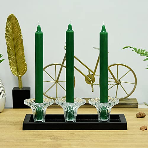 Zest Candle 12-Piece Taper Candles, 10-Inch, Hunter Green Straight