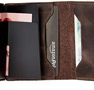 Secrid Twin Wallet, Vintage Chocolate, Genuine Leather with RFID Protecton, Holds up to 16 Cards