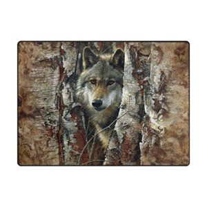 Art Wolfs Area Rug 5'x 7', Educational Polyester Area Rug Mat for Living Dining Dorm Room Bedroom Home Decorative