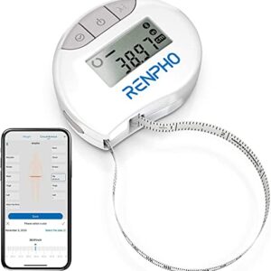 Smart Tape Measure Body with App - RENPHO Bluetooth Measuring Tapes for Body Measuring, Weight Loss, Muscle Gain, Fitness Bodybuilding, Retractable, Measures Body Part Circumferences, Inches & cm